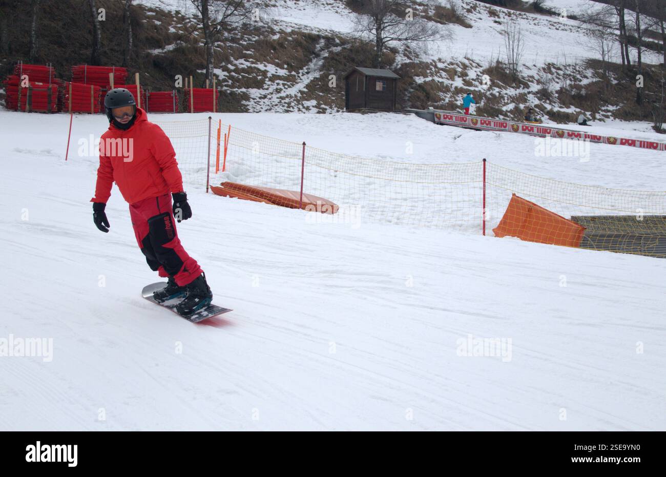 Bormio, Italy. 08th Feb, 2025. A shot of ski slope Pista Stelvio ...