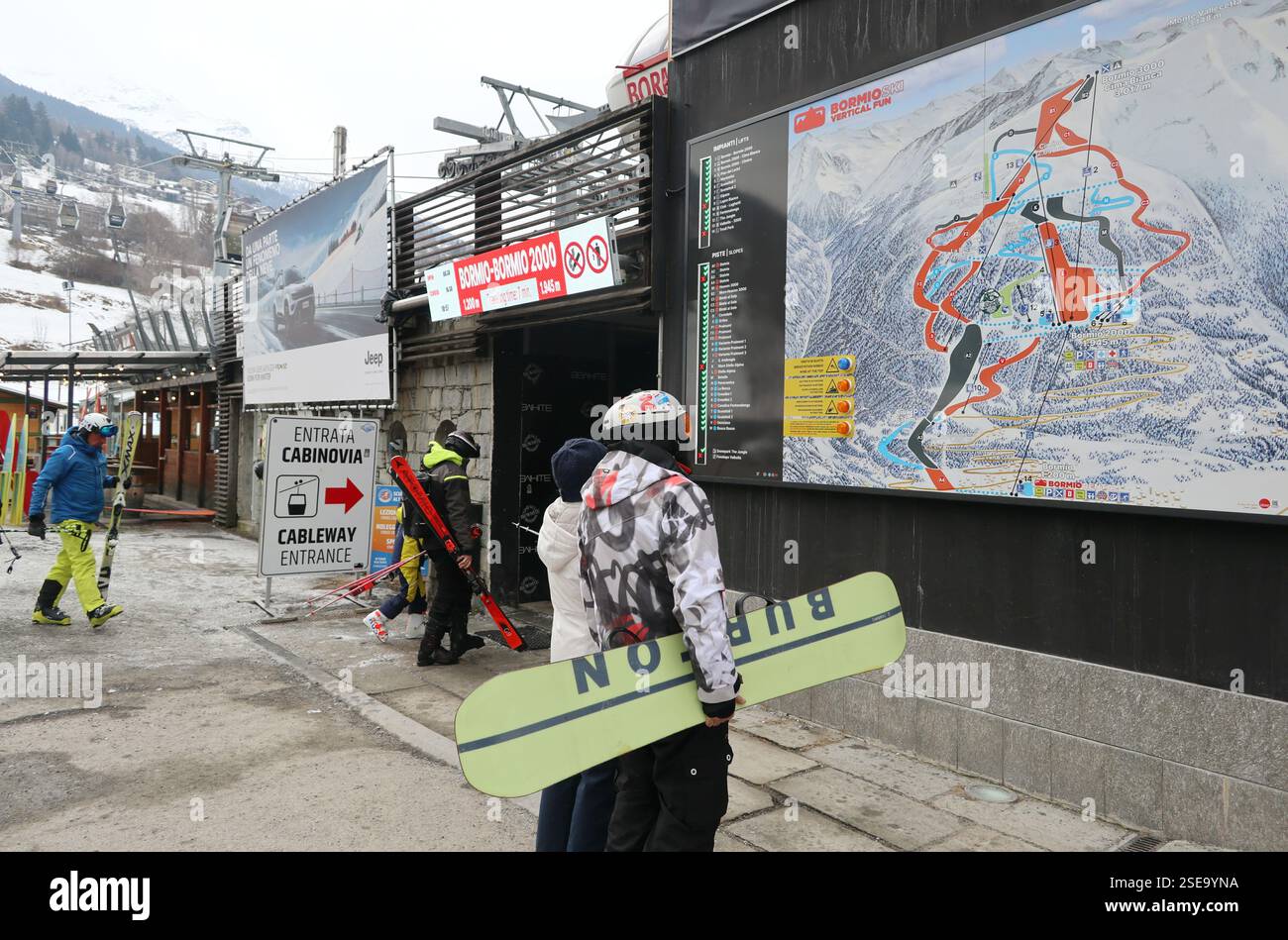 Bormio, Italy. 08th Feb, 2025. Ski slope Pista Stelvio, Bormio ...