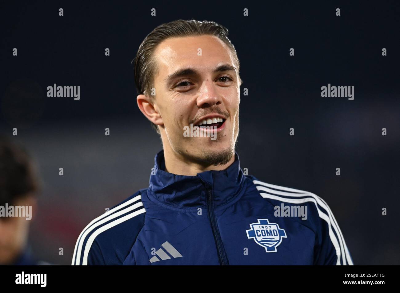 Como, Italy. 07th Feb, 2025. CAQUERET Maxence (Como) portrait during ...