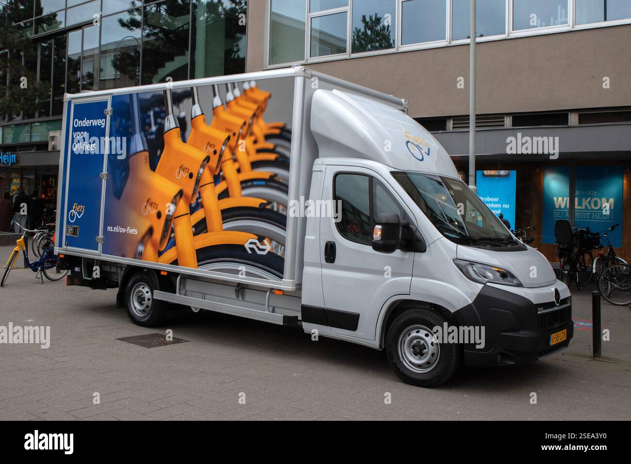 NS OV-Fiets Company Truck At Amsterdam The Netherlands 7-2-2025 Stock ...