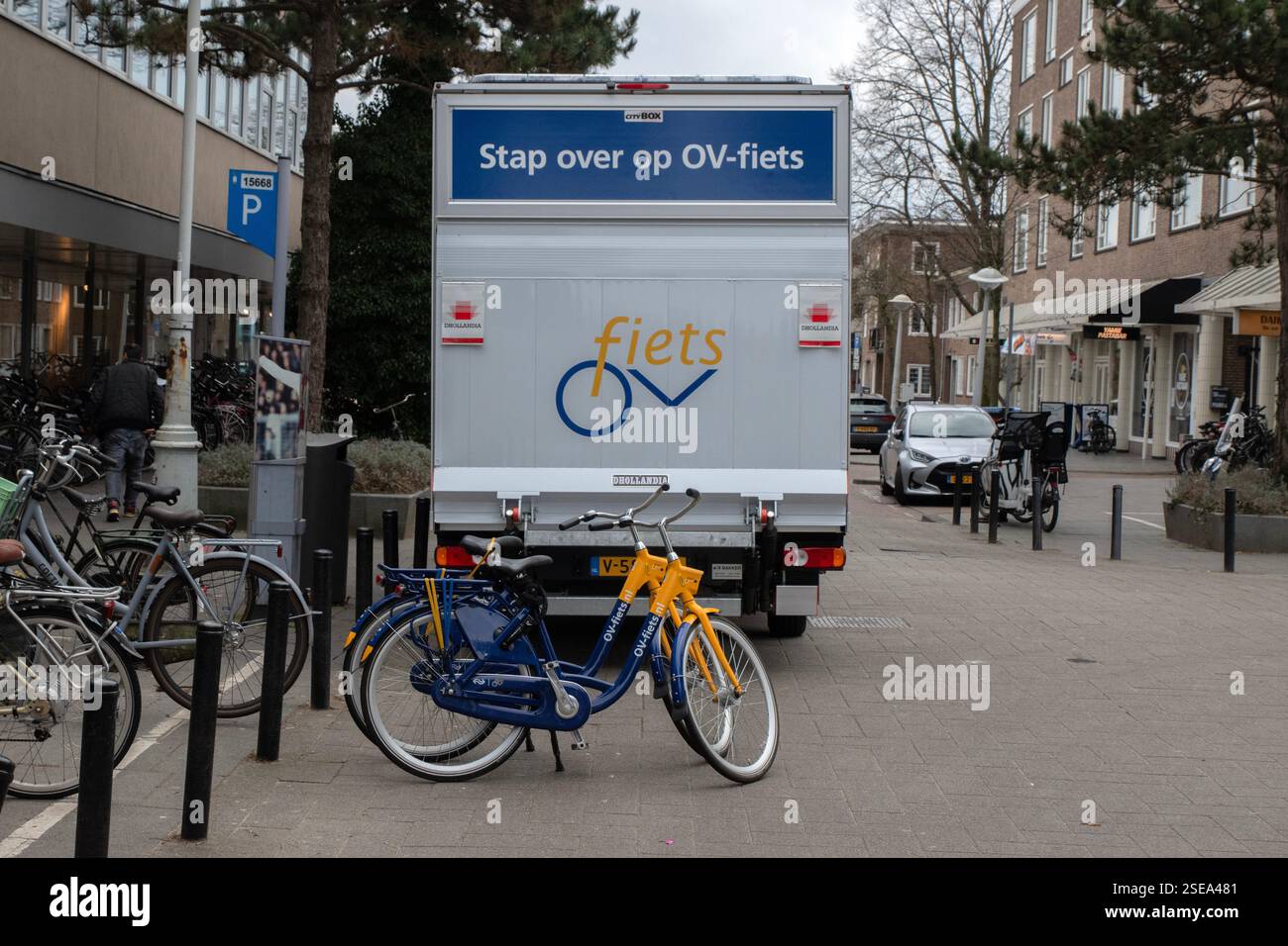 NS OV-Fiets Company Truck At Amsterdam The Netherlands 7-2-2025 Stock ...