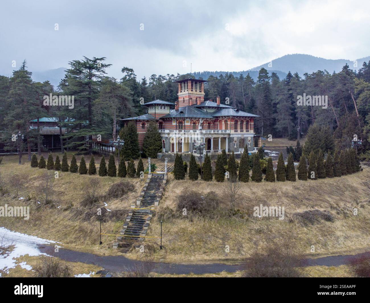 Romanov Palace in Borjomi - Georgian resort. There live brother of ...