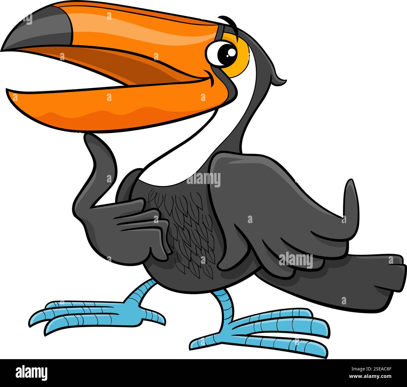 Cartoon illustration of funny toucan bird wild animal character Stock ...