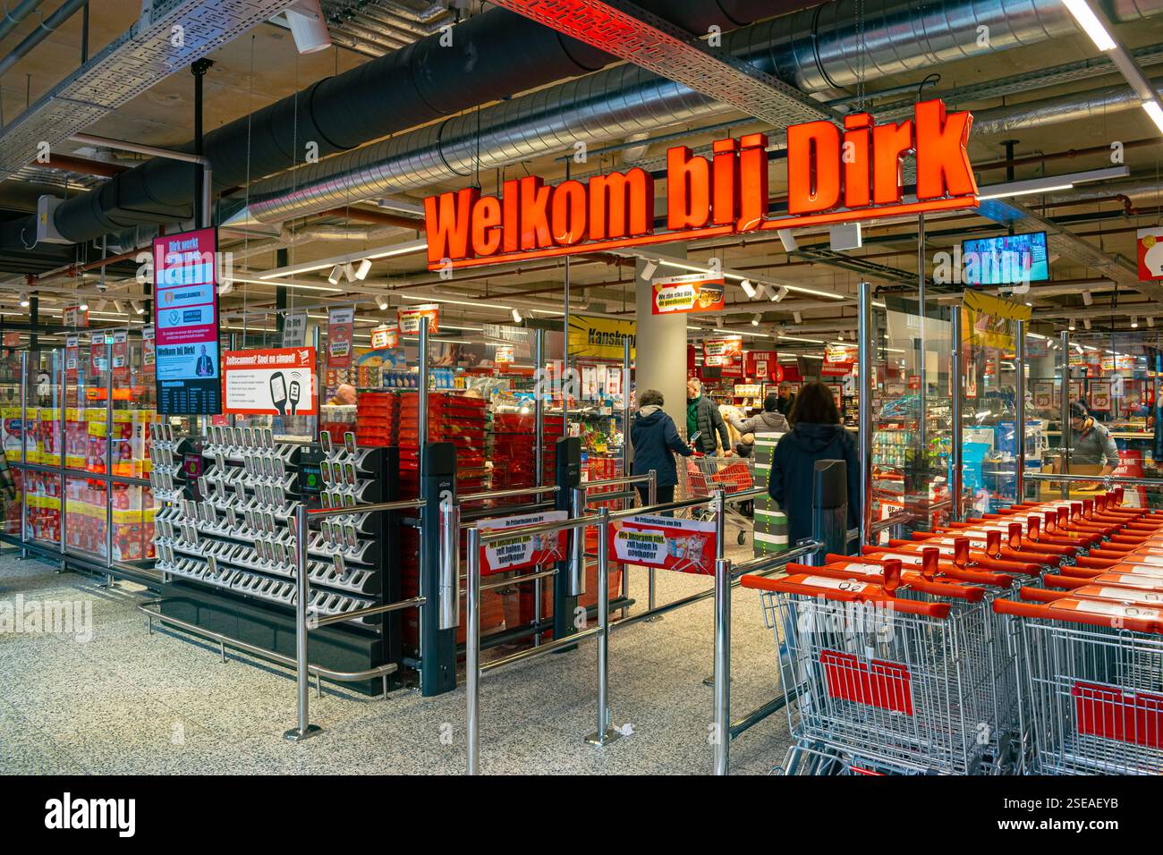 Entrance to supermarket of Dirk van den Broek chain in the main ...