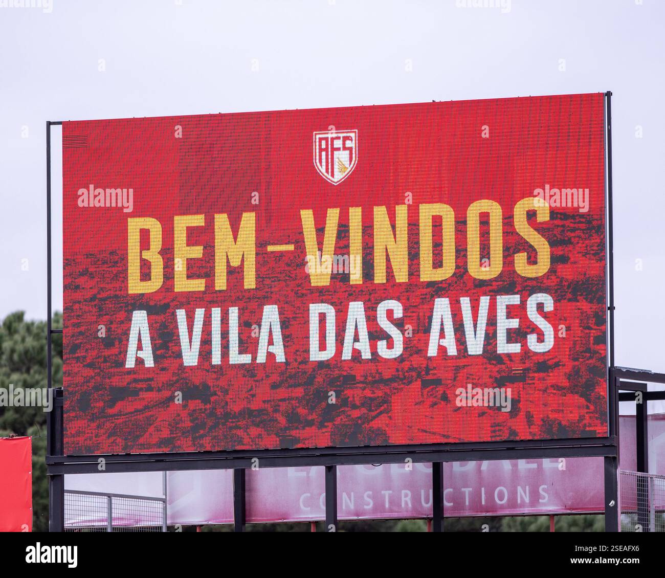 Vila Das Aves, Guimaraes, Portugal. 8th Feb, 2025. Message for the away ...
