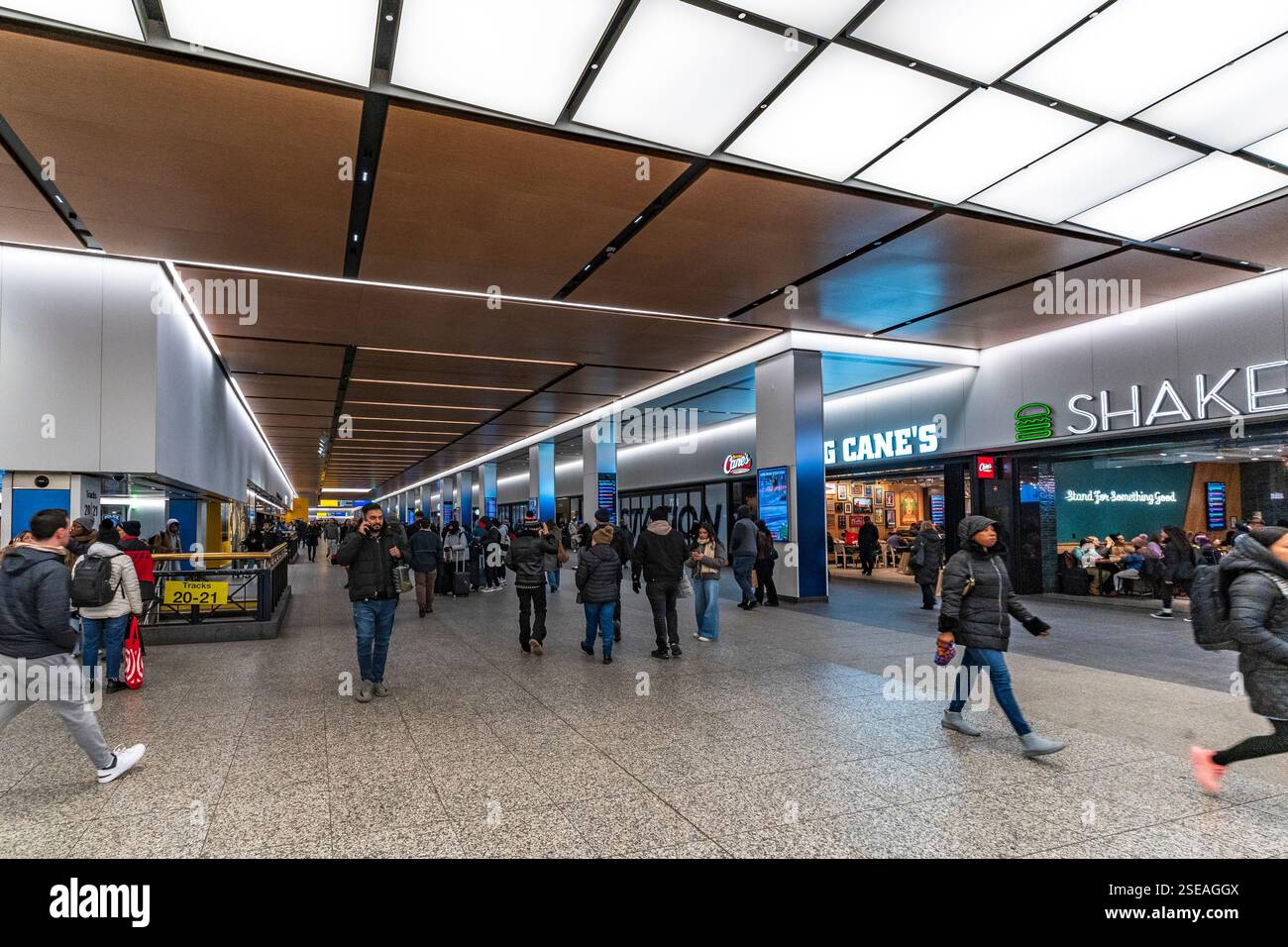 New York, NY - US - Jan 25, 2025 The renovated Penn Station concourse ...