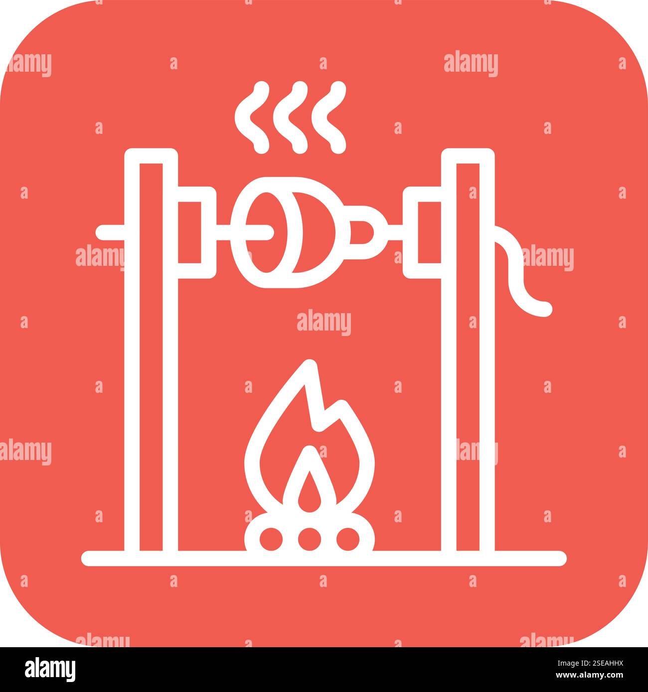 Medieval fire roasting Vector Icon Design Illustration Stock Vector ...