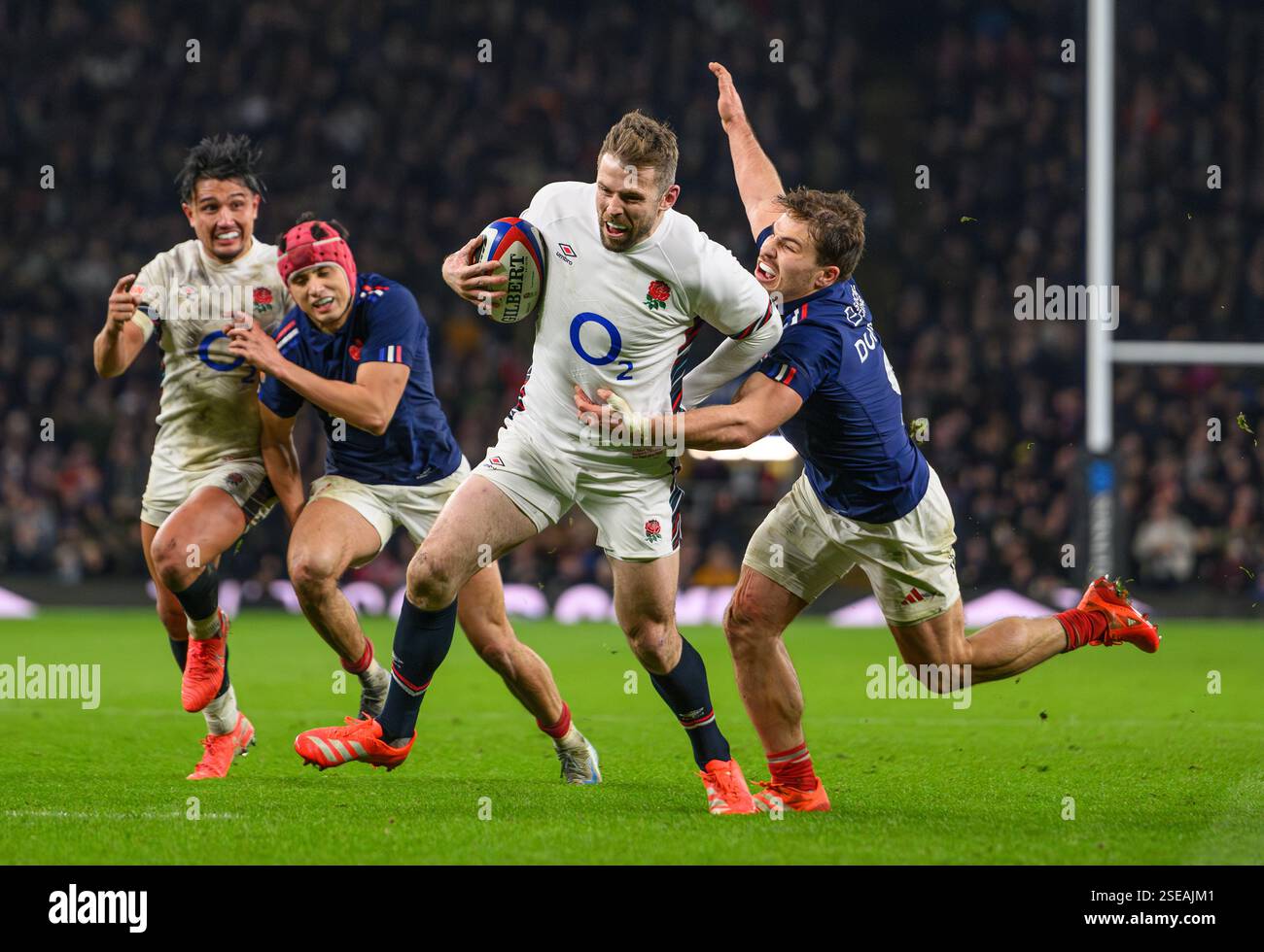 London, UK. 08th Feb, 2025. England v France - Six Nations Championship - Allianz Stadium ...