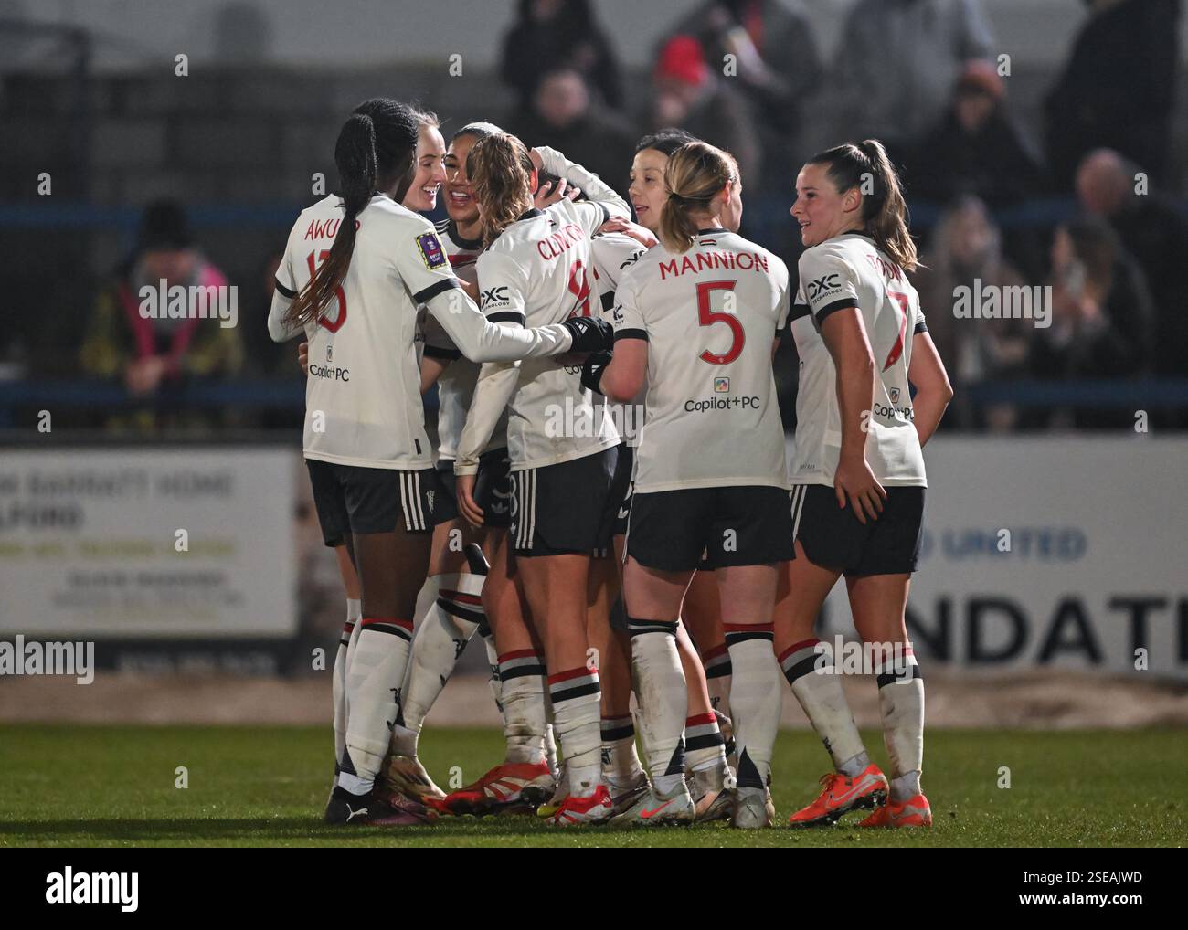 Manchester United's Mared Griffiths celebrates her sides fifth goal ...