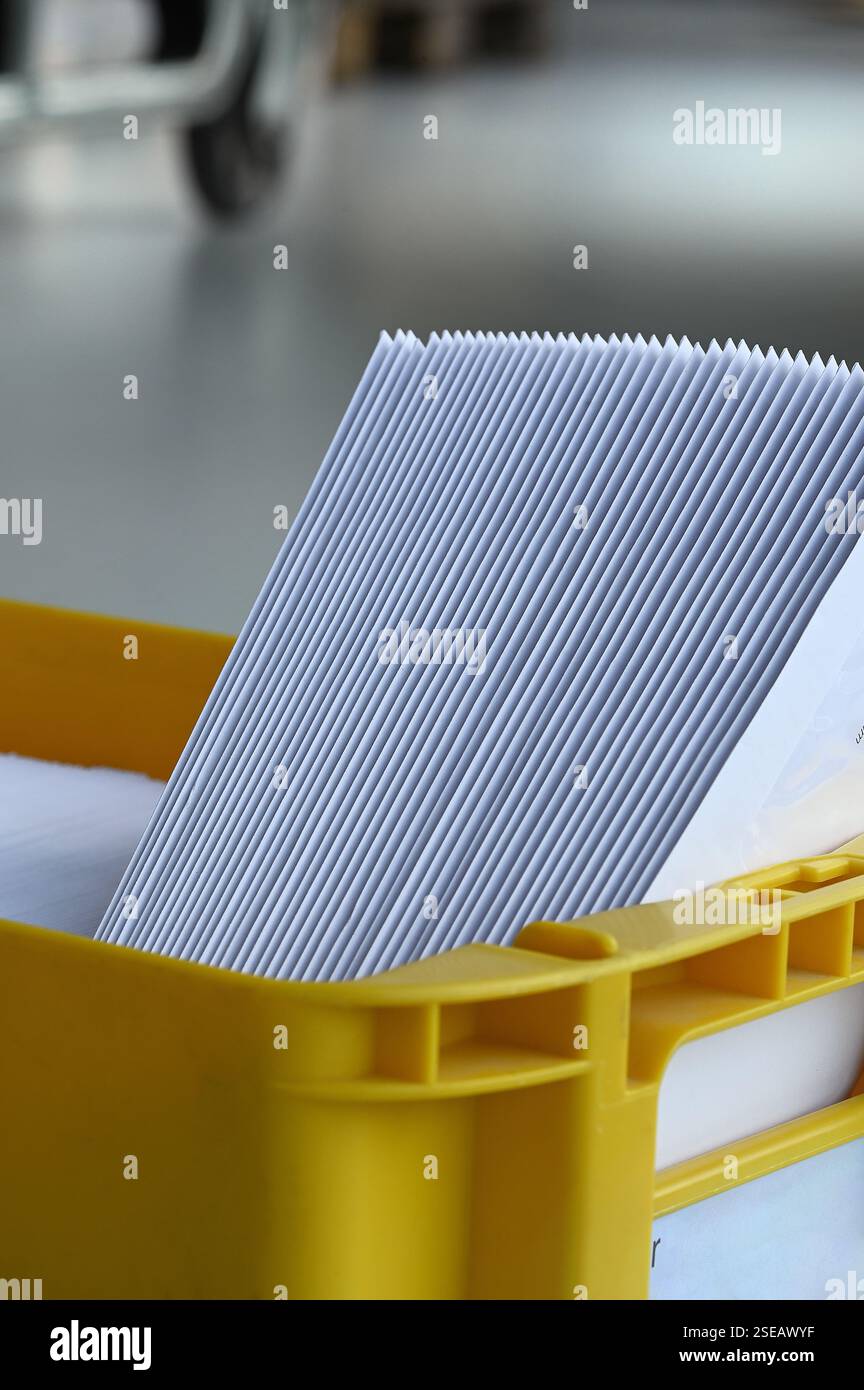 Mailbox with letter mailing sorted by zip code for delivery and postage ...