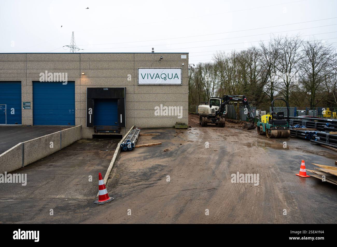 Pipeline ans swer works at the Vivaqua water facility processing plant ...