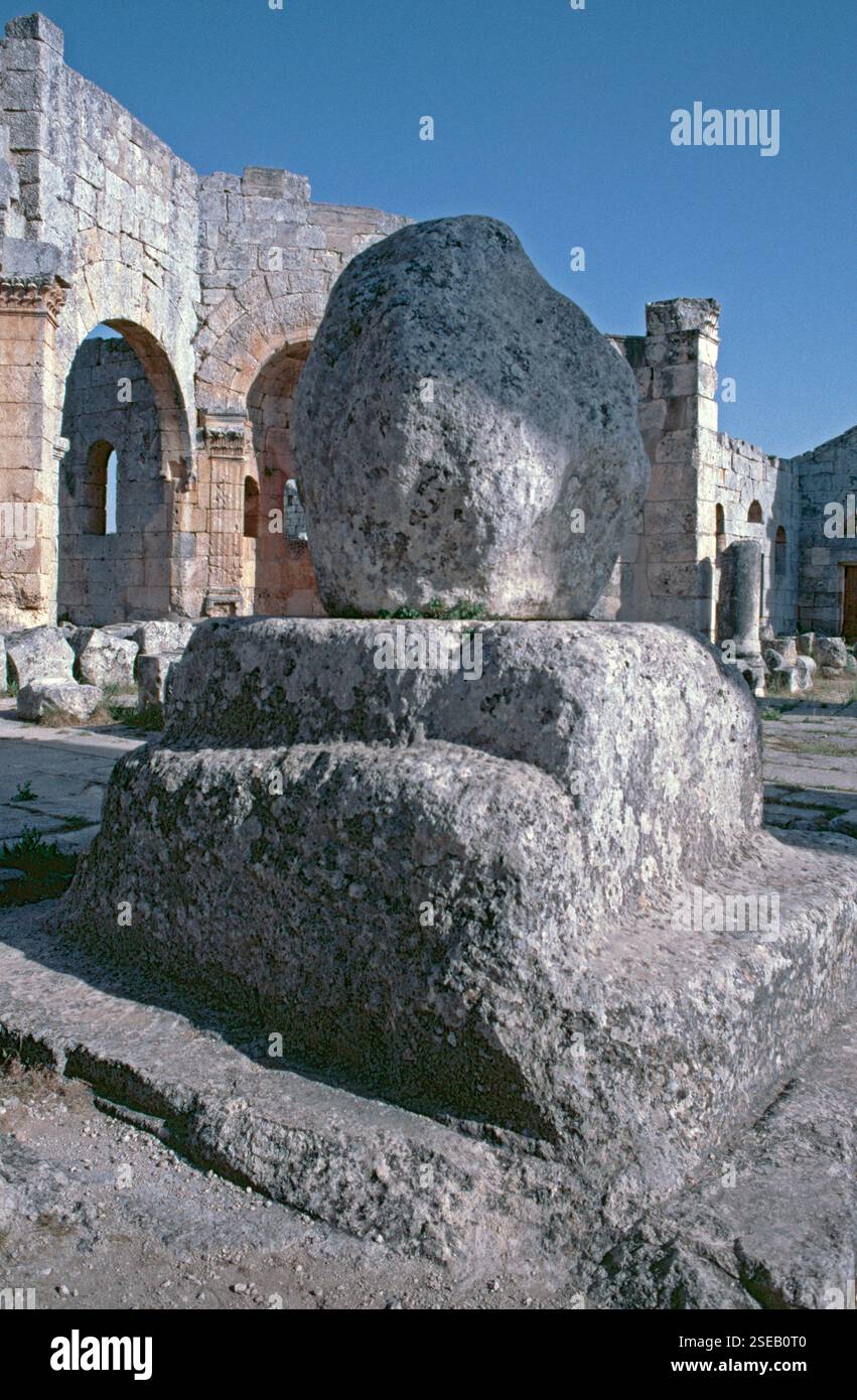 Pedestal and part of the pillar of Saint Simeon, church of Saint Simeon ...