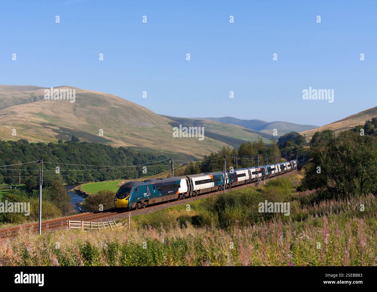 Avanti west coast Alstom pendolino train 390050 running through the ...