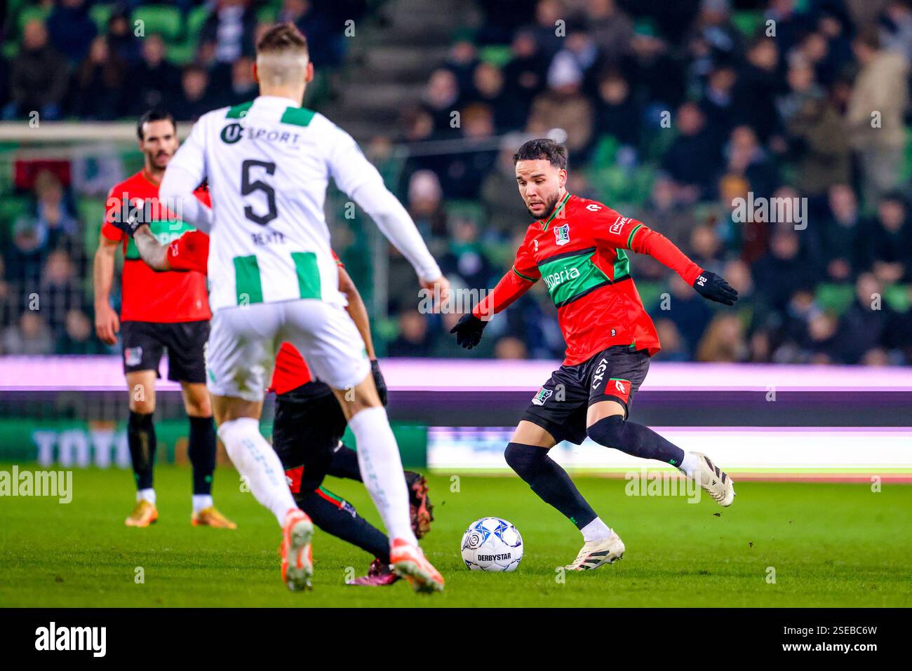 Groningen, Netherlands. 08th Feb, 2025. GRONINGEN, 08-02-2025, Stadium Euroborg, season 2024/ ...