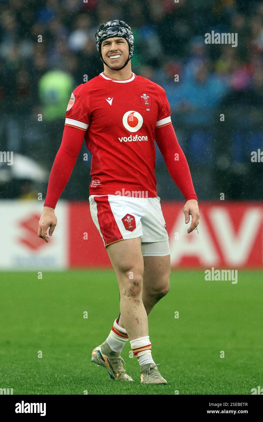 Rome, Italy 08.02.2025: Tom Rogers of Wales seen in action during the ...