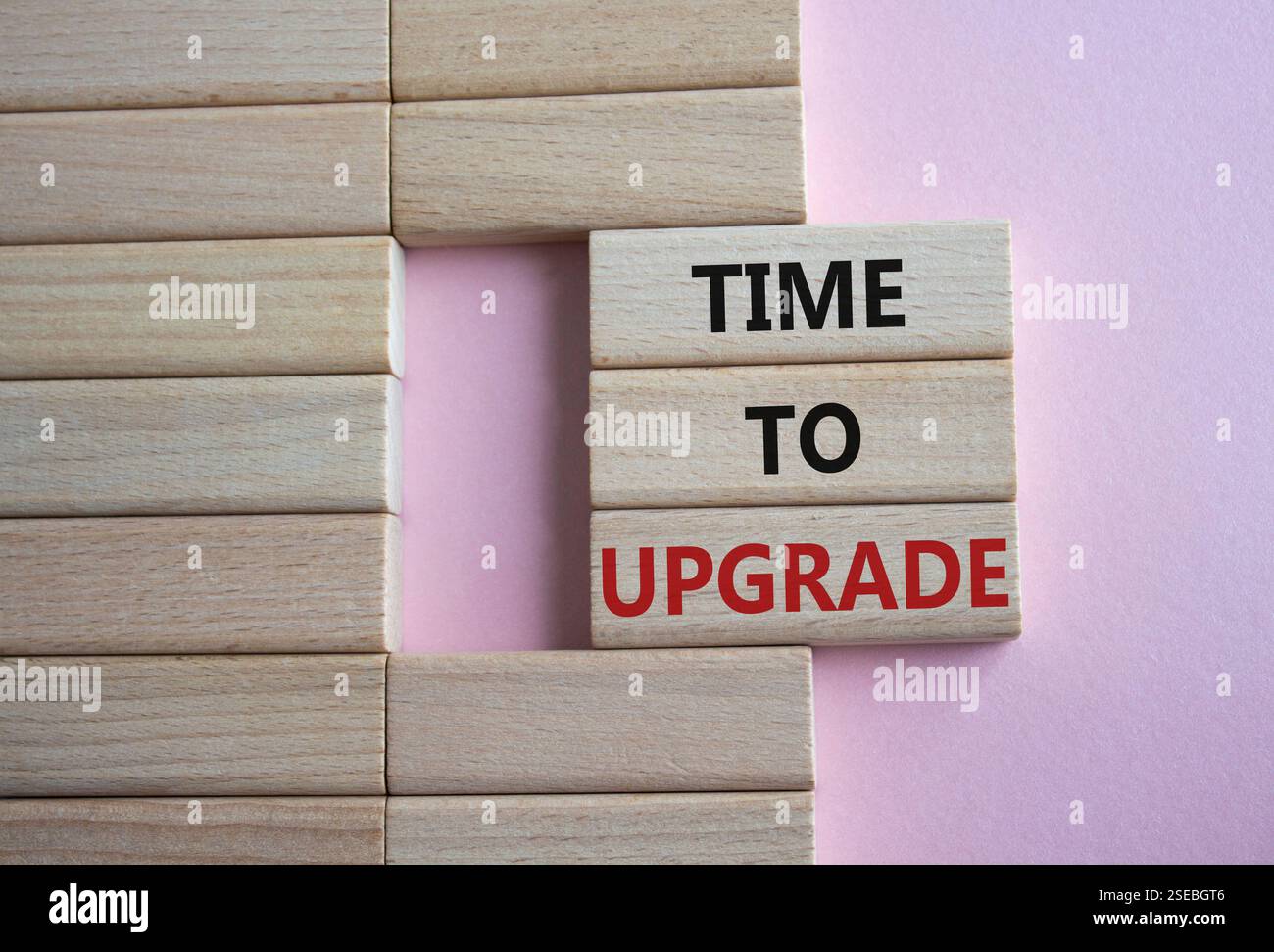Time to Upgrade symbol. Concept words Time to Upgrade on wooden blocks ...