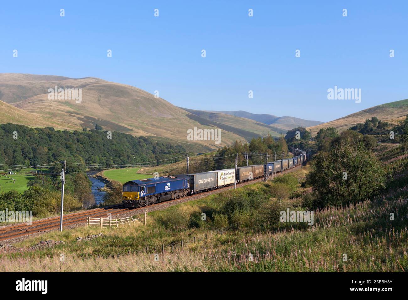 Direct Rail Services class 66 diesel locomotive on the west coast main ...