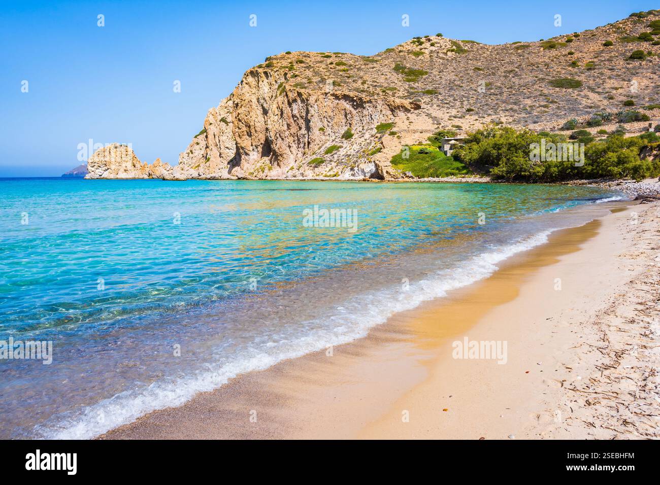 Amazing sea at Plathiena beach, Milos island, Cyclades, Greece Stock ...