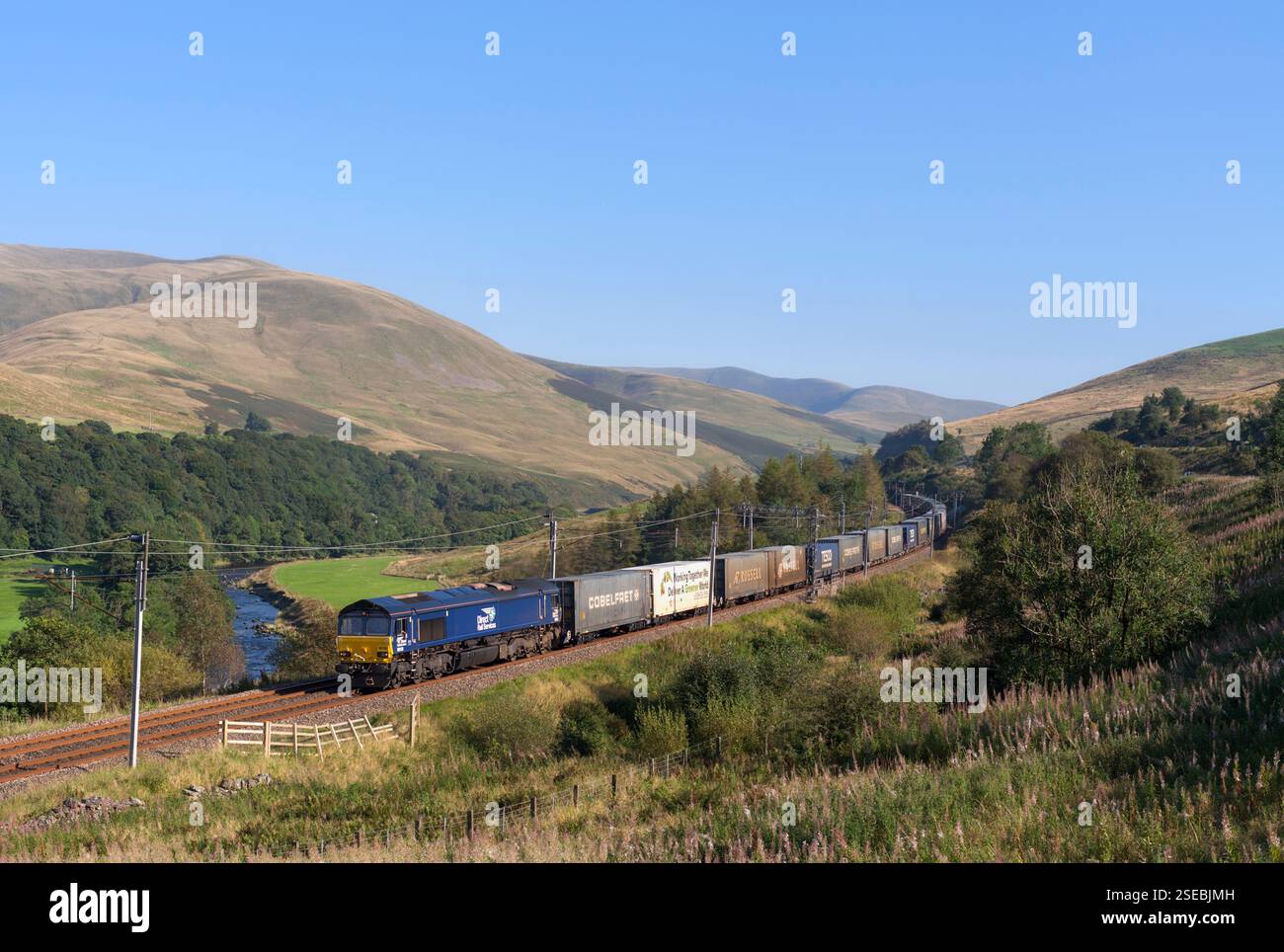 Direct Rail Services class 66 diesel locomotive on the west coast main ...