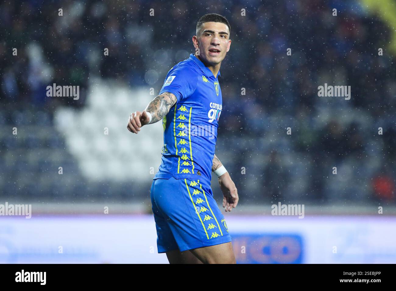 Empoli, Italy. 08th Feb, 2025. Luca Marianucci of Empoli FC gestures in ...