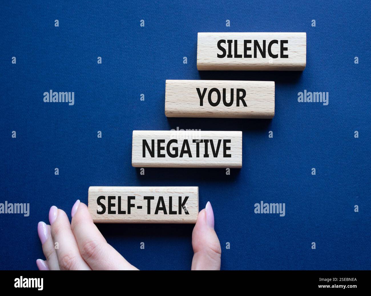 Silence your negative self-talk symbol. Concept words Silence your ...