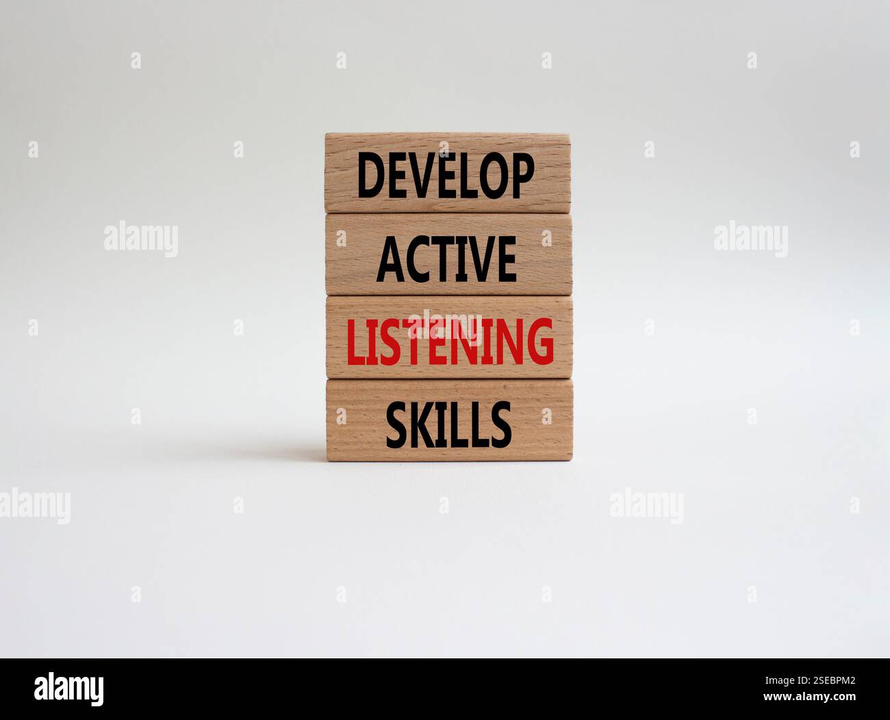 Listening skills symbol. Concept word Develop active listening skills ...