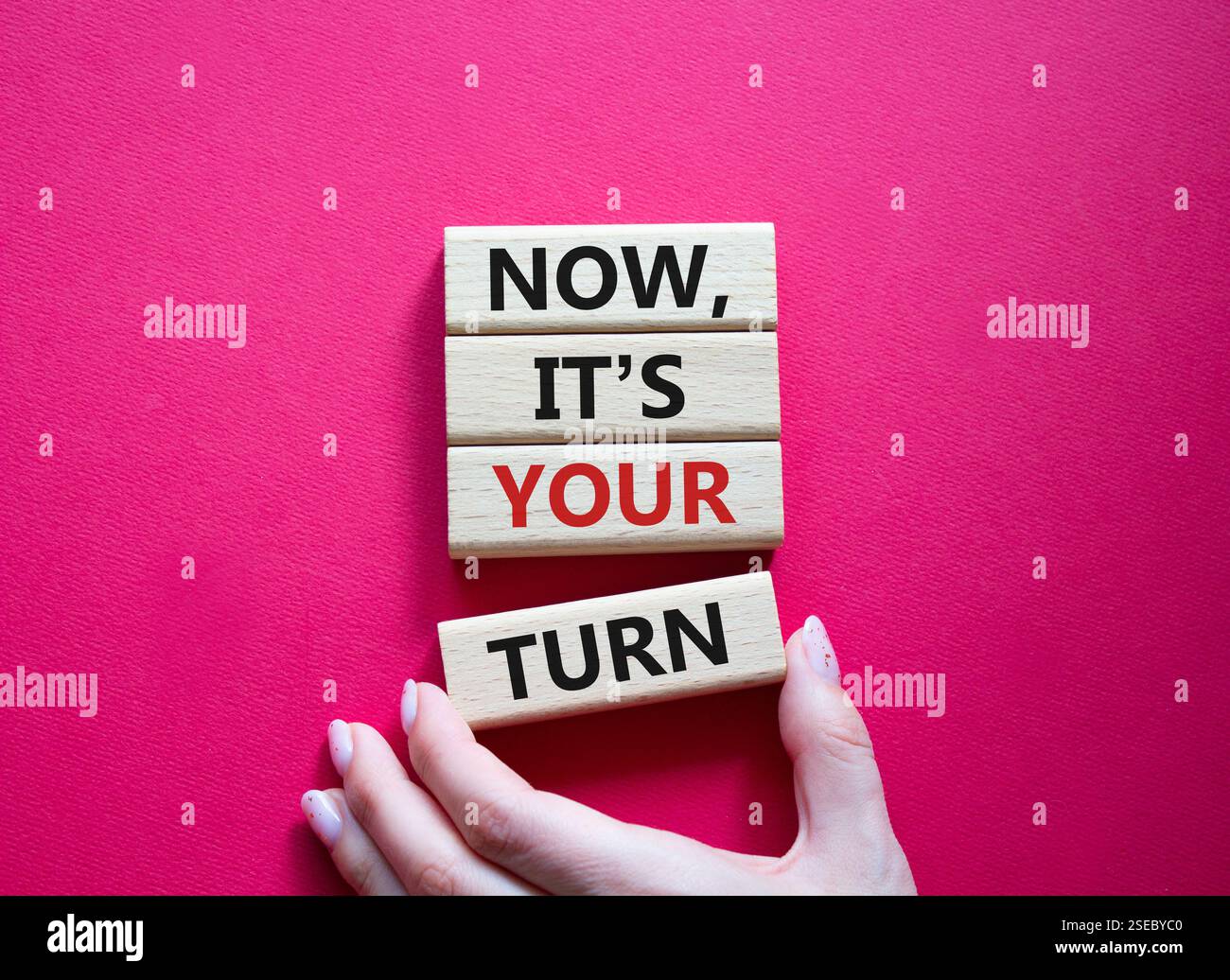 Now it's your turn symbol. Concept words Now it's your turn on wooden ...