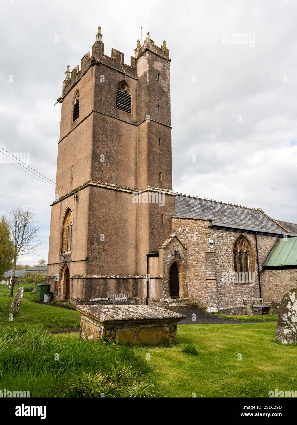 The traditional parish church of St Andrew at Clayhidon in the ...