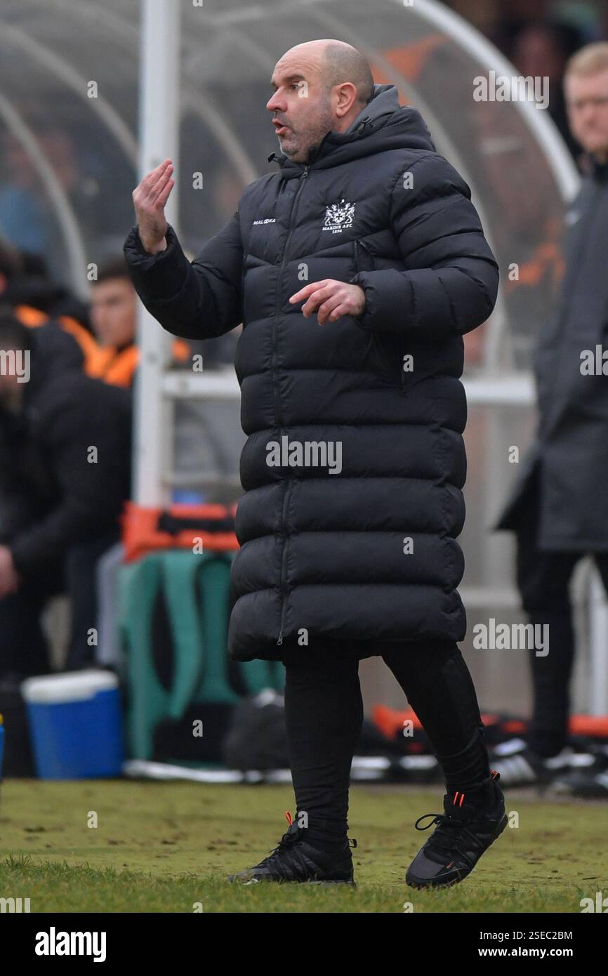 Marine FC manager Neil Young during the Vanarama National League North ...