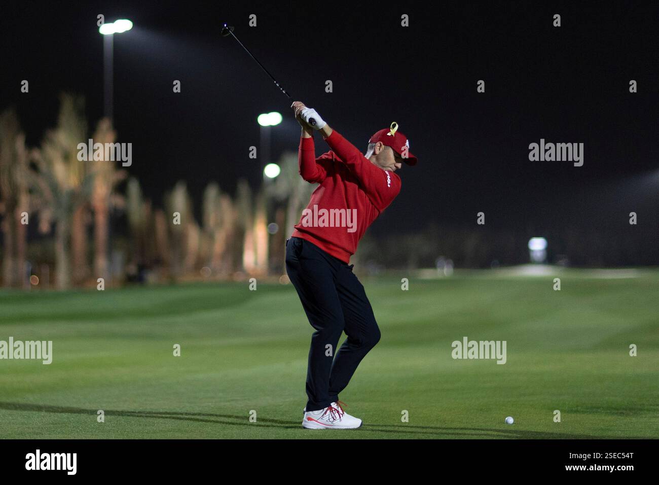 Captain Sergio Garcia of Fireballs GC hits his shot during the final ...