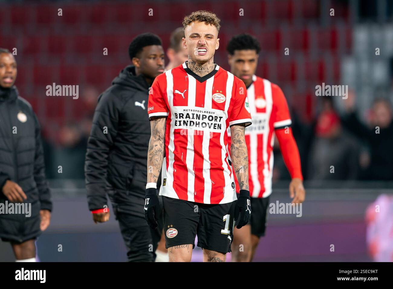 EINDHOVEN, NETHERLANDS - FEBRUARY 8: Noa Lang of PSV looks dejected ...