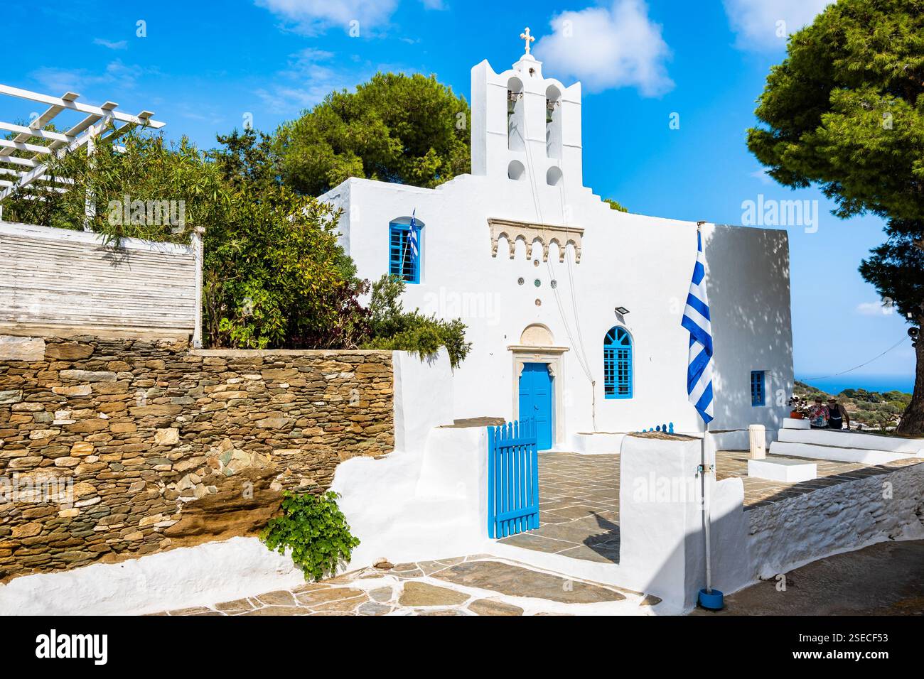 Beautiful white Greek church in Artemonas village, Sifnos island ...