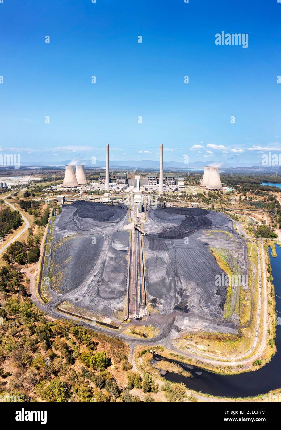 Bayswater power station in Hunter valley of Australia fuelled by fossil ...