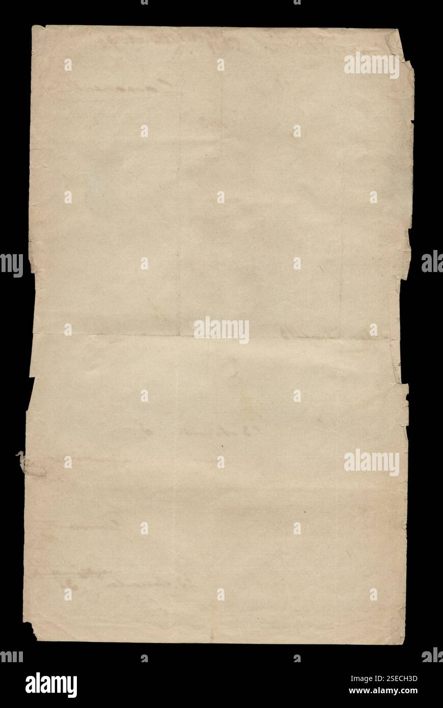 Old vintage torn creased paper sheet on black background Stock Photo ...