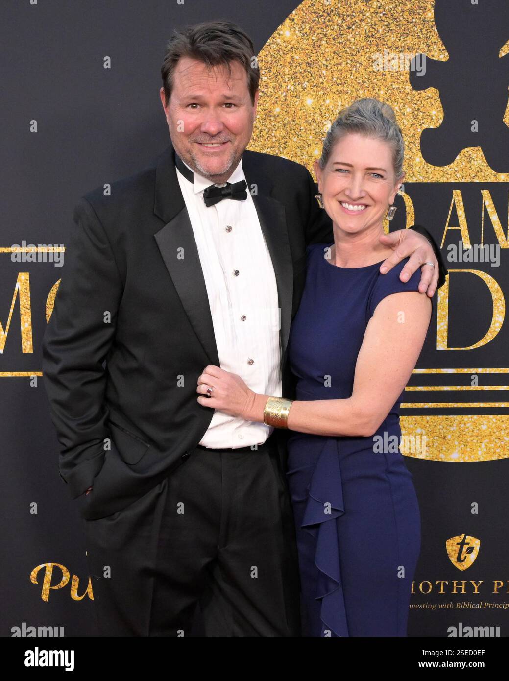 Hollywood, California, USA. 07th Feb, 2025. Ken Daurio and Michelle ...