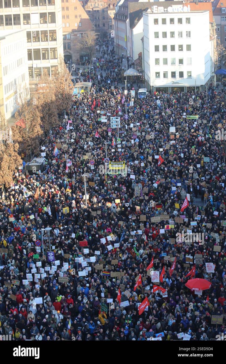 Nuremberg, Germany. 08th Feb, 2025. A view of a huge crowd gathers ...