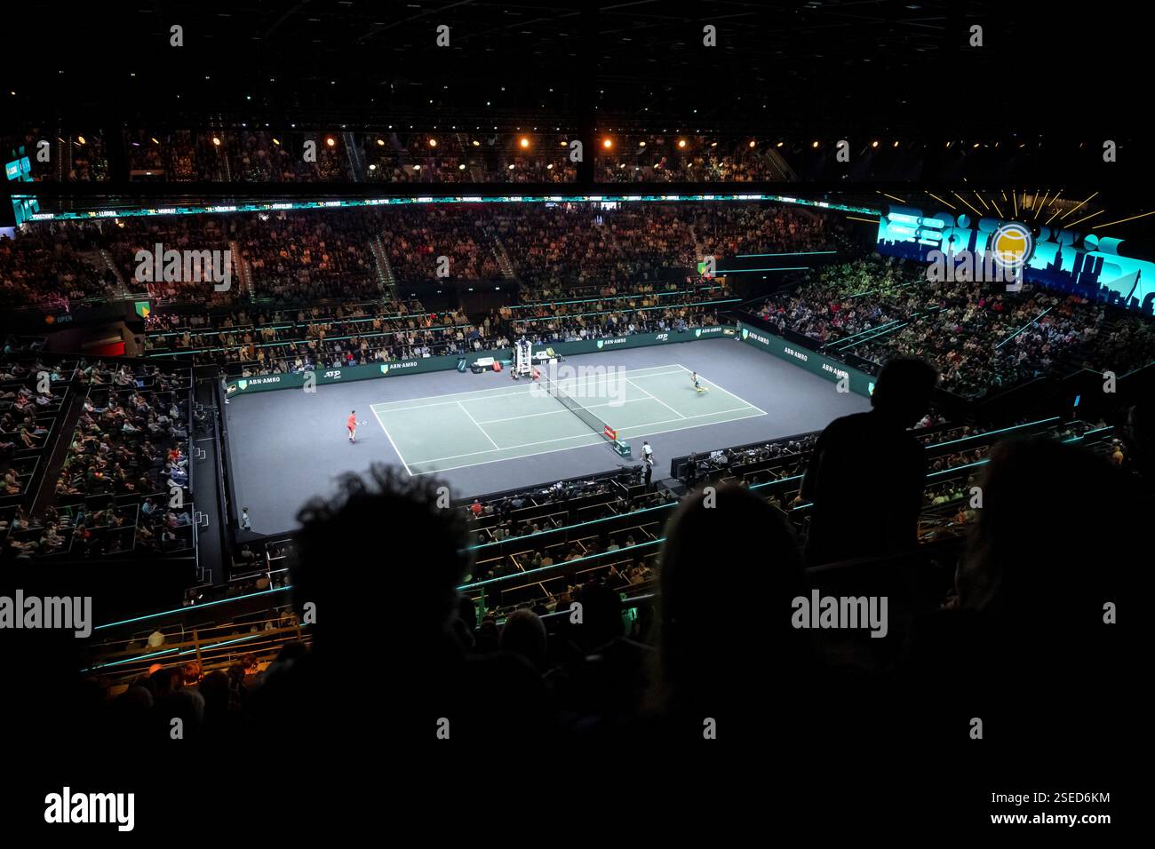ROTTERDAM - Hubert Hurkacz (POL) in action against Carlos Alcaraz (ESP ...