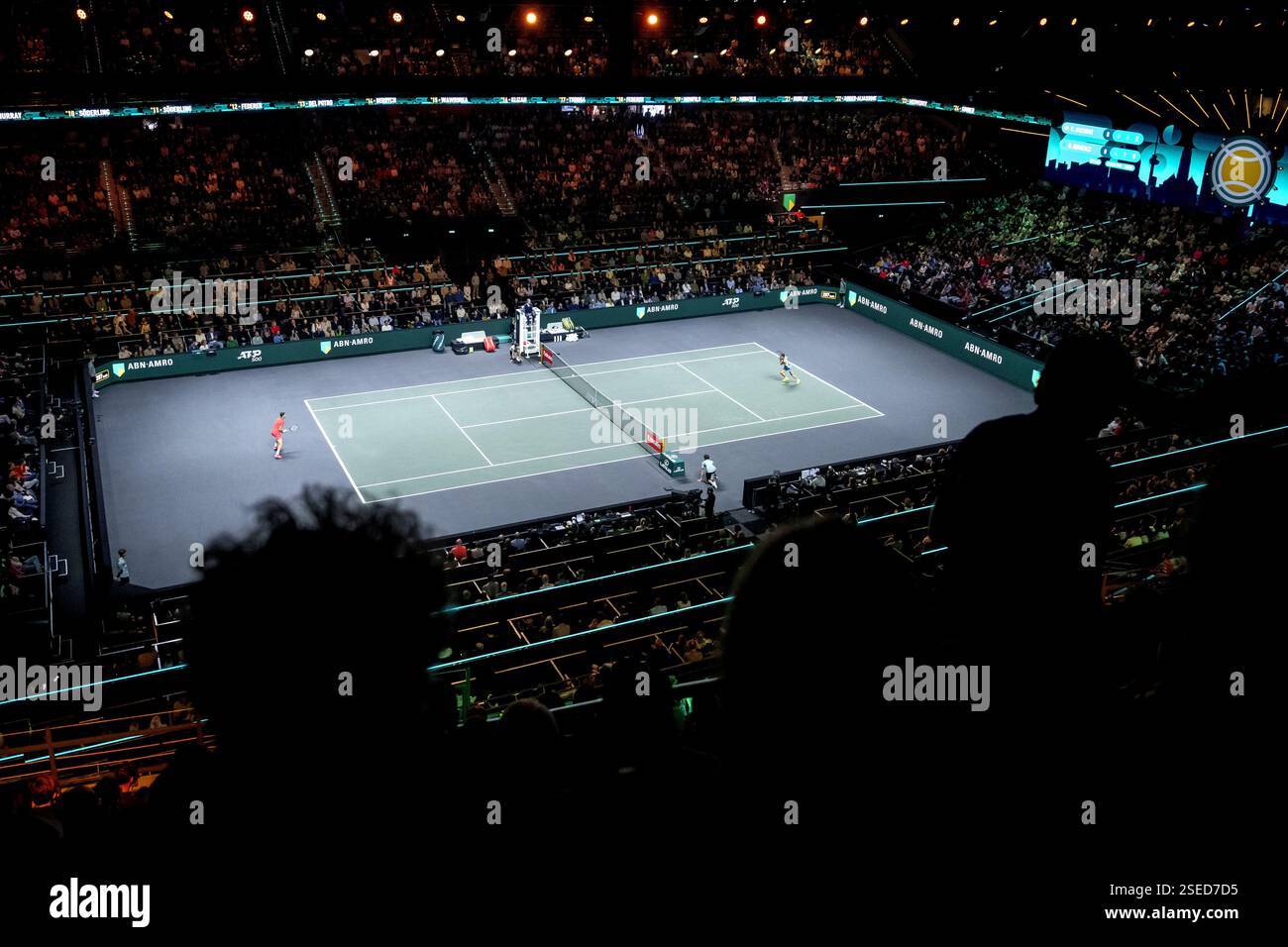 ROTTERDAM - Hubert Hurkacz (POL) in action against Carlos Alcaraz (ESP ...