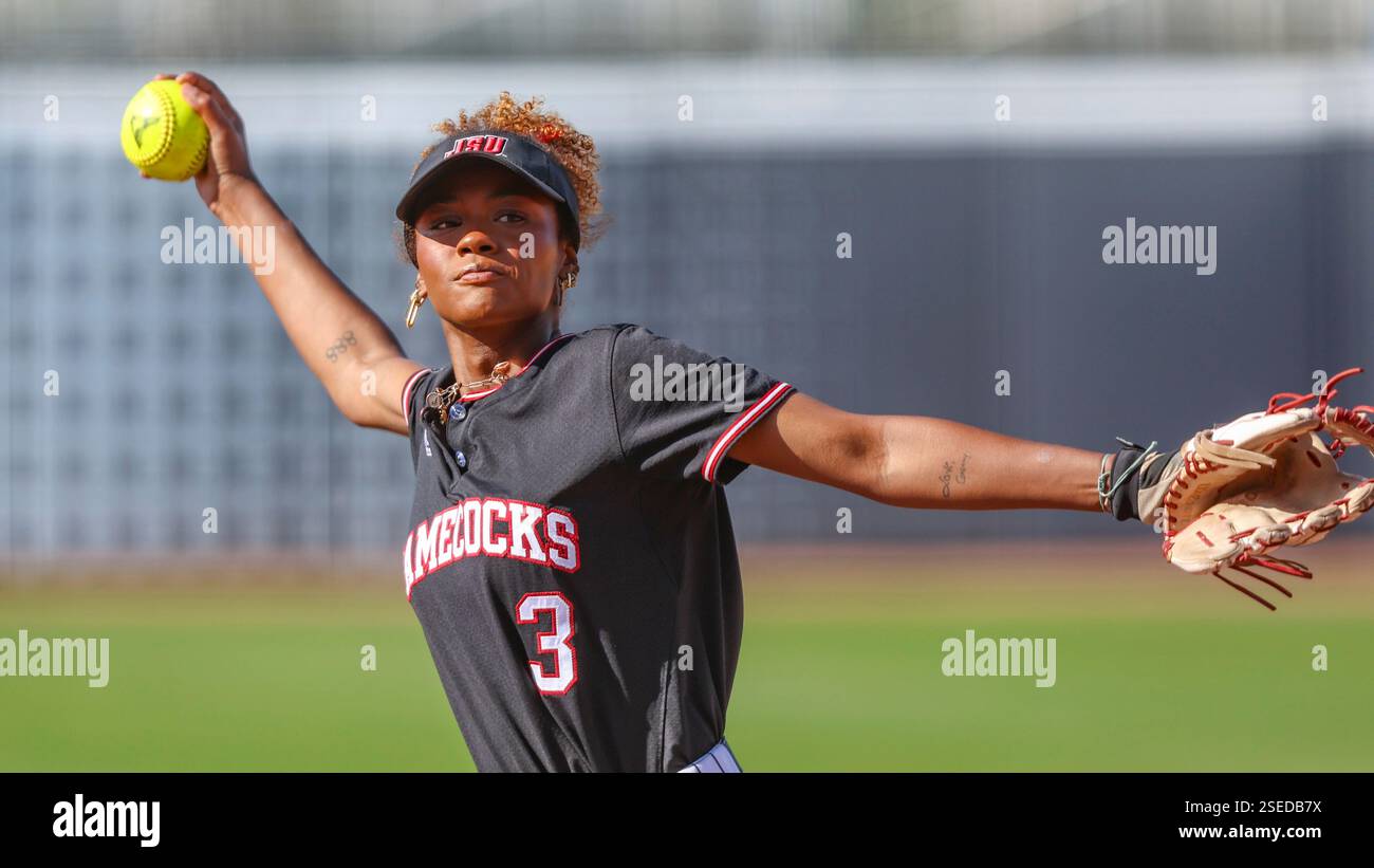 Jacksonville State pitcher Jaliyah Holmes (3) in action against ...