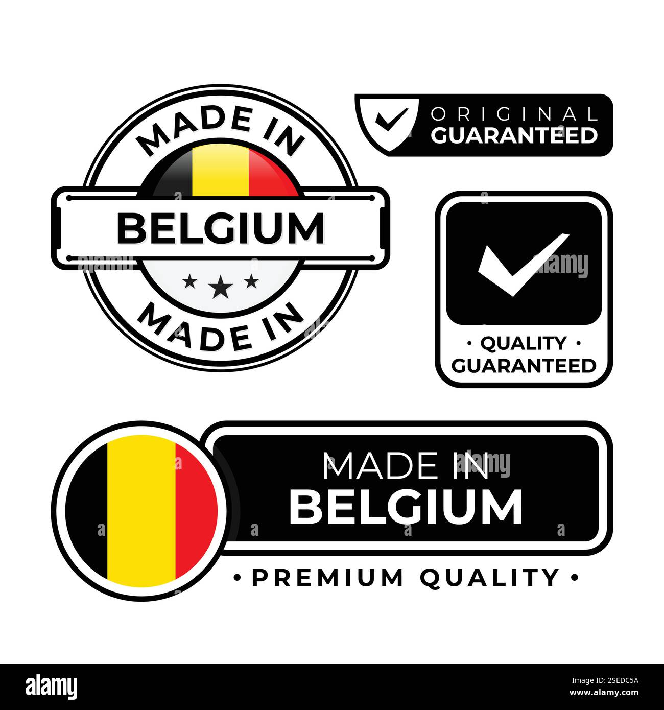Badge bundle made in Belgium label icon emblem isolated on white ...