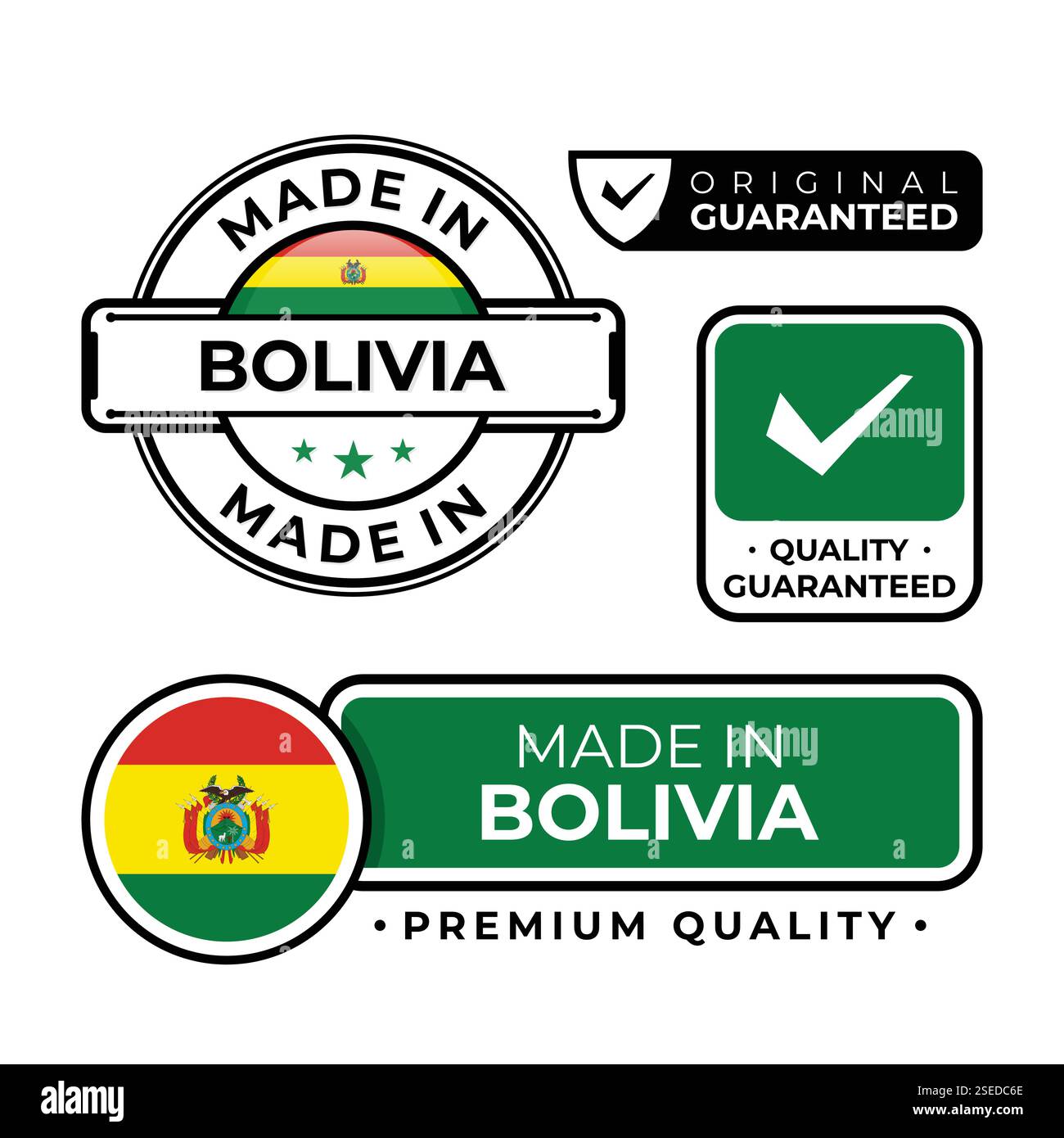Badge bundle made in Bolivia label icon emblem isolated on white ...