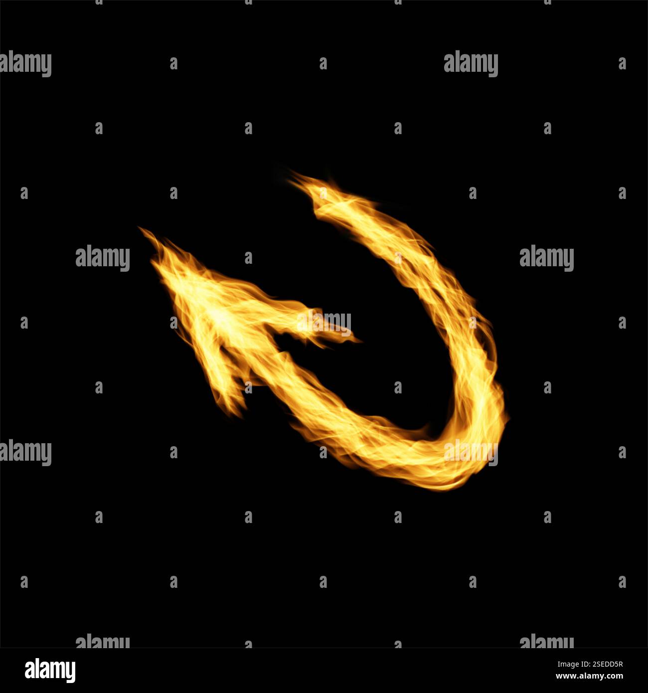 One arrow of fire on black background Stock Photo - Alamy