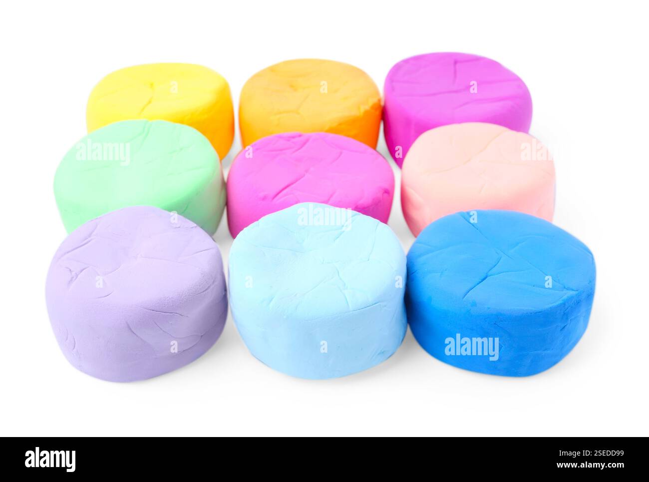 Different colorful play dough isolated on white Stock Photo - Alamy