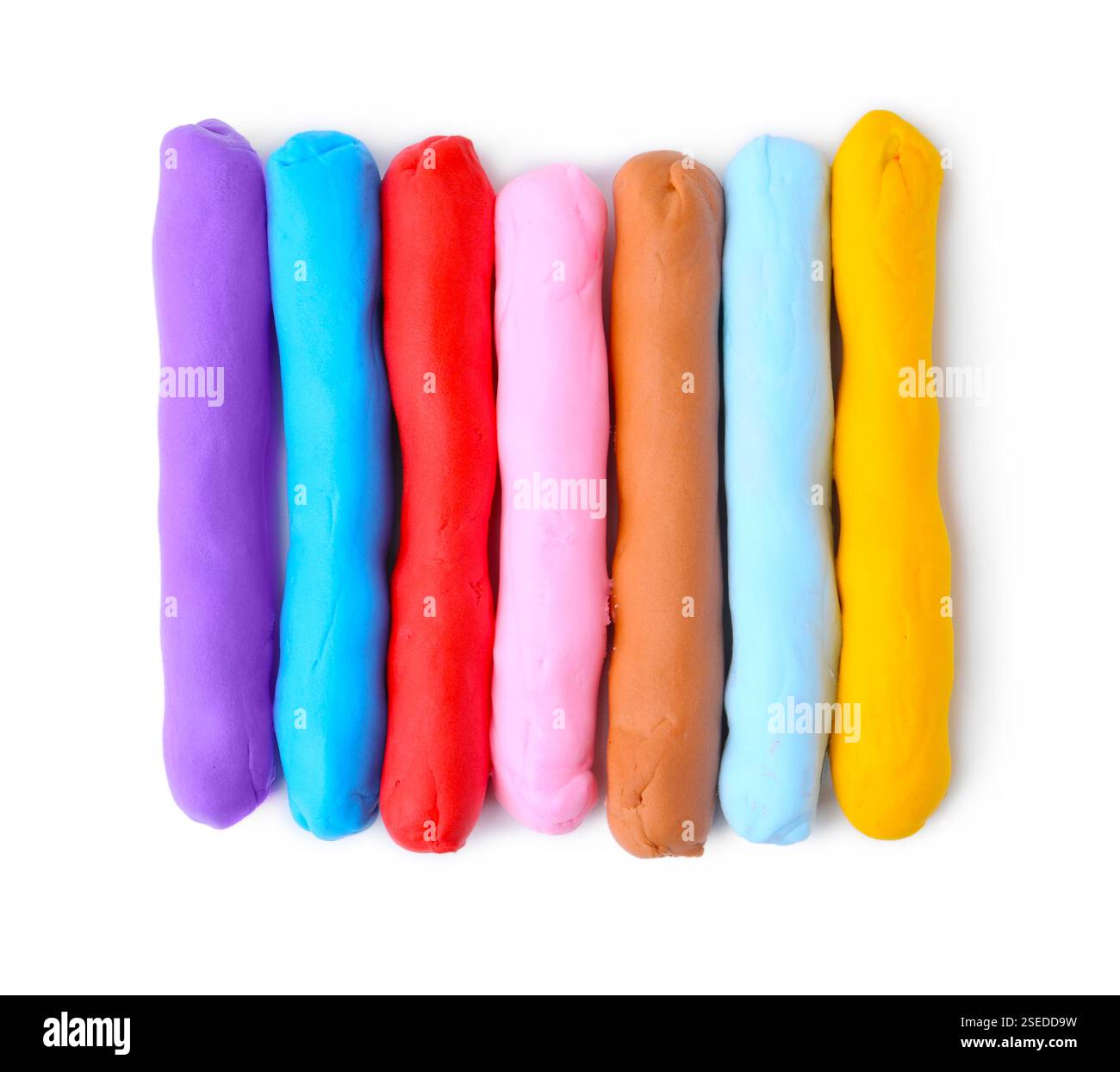 Different colorful play dough isolated on white, top view Stock Photo ...