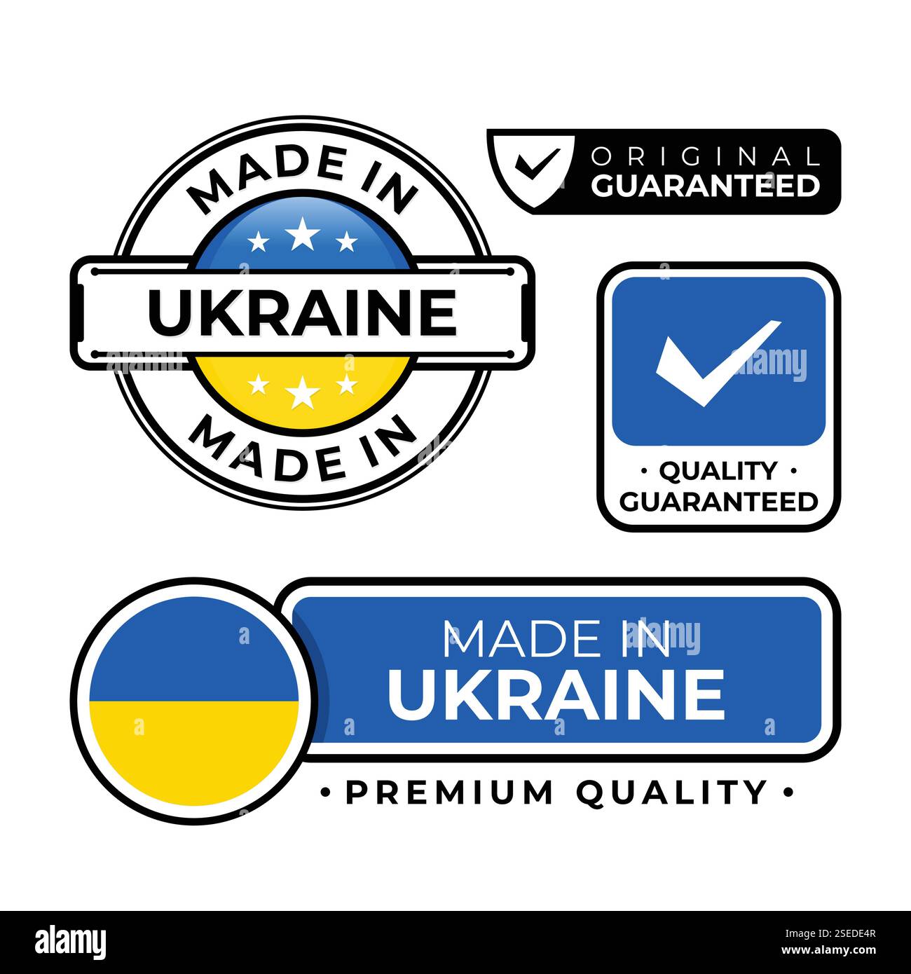 Badge bundle made in Ukraine label icon emblem isolated on white ...