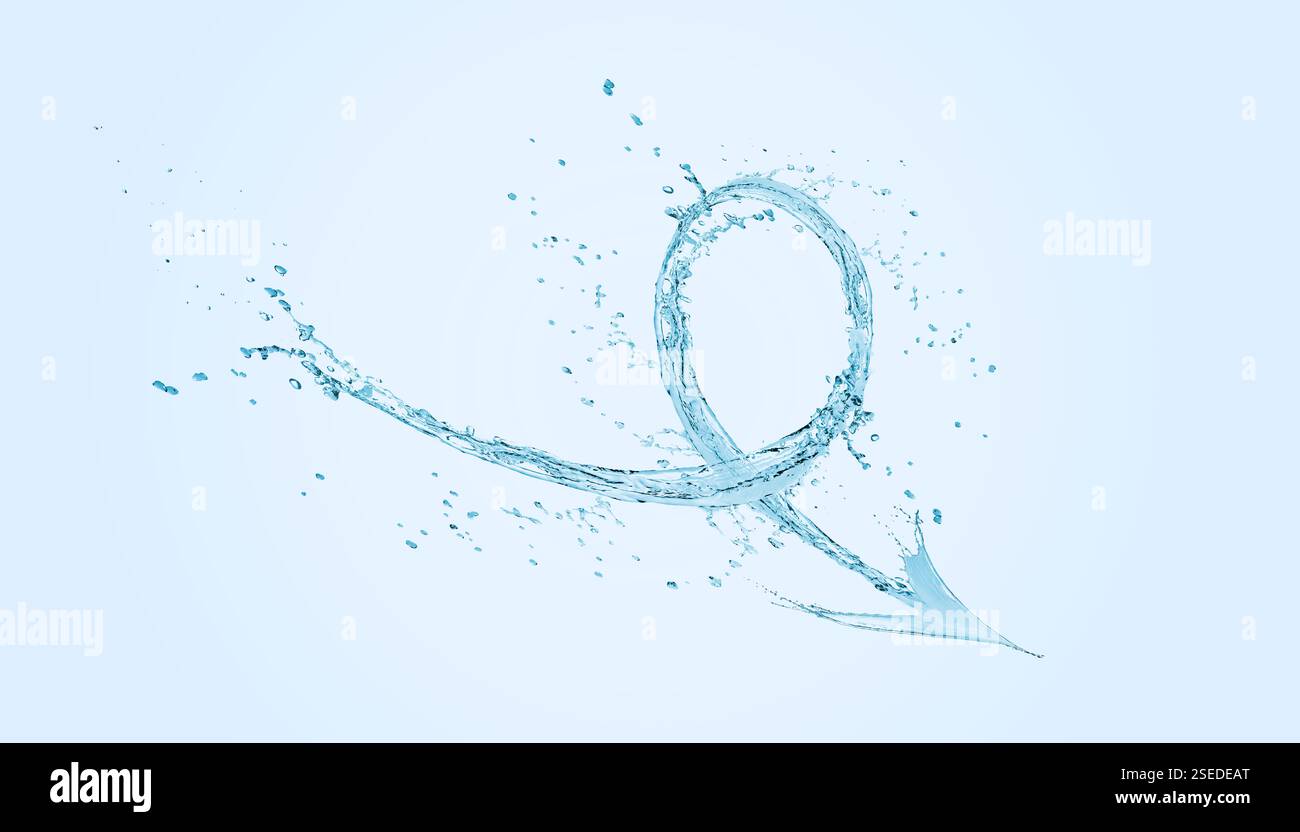 Arrow of water on light blue background Stock Photo - Alamy