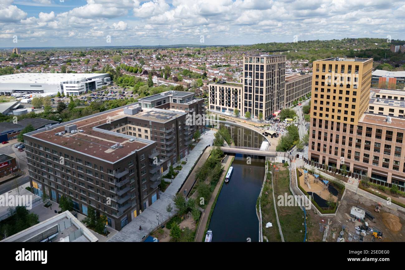 Aerial view of Greenford Quay development, Ealing Stock Photo - Alamy