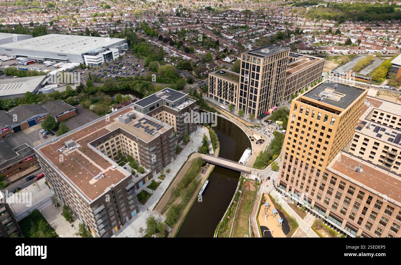 Aerial view of Greenford Quay development, Ealing Stock Photo - Alamy