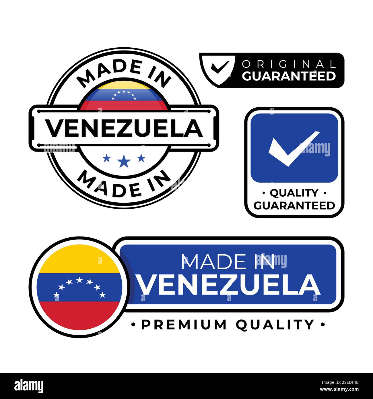Badge bundle made in Venezuela label icon emblem isolated on white ...