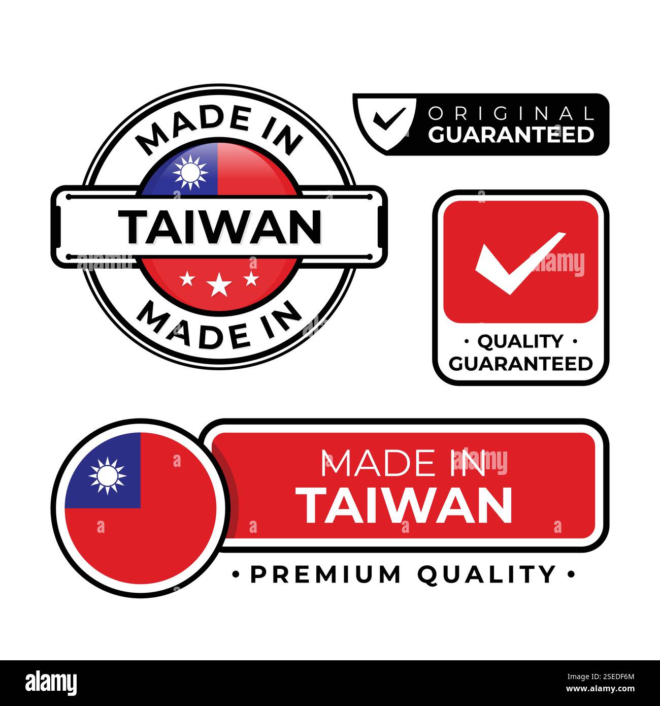 Badge bundle made in Taiwan label icon emblem isolated on white ...